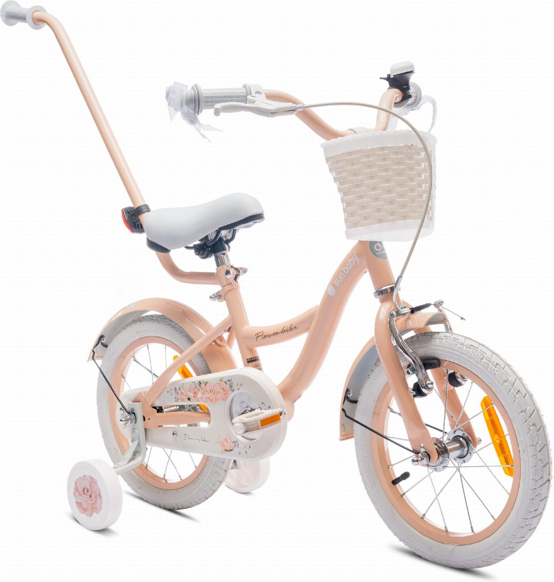Flower Bike Fiets voor een meisje van 3 tot 5 jaar, 14 inch Abrikoos ...