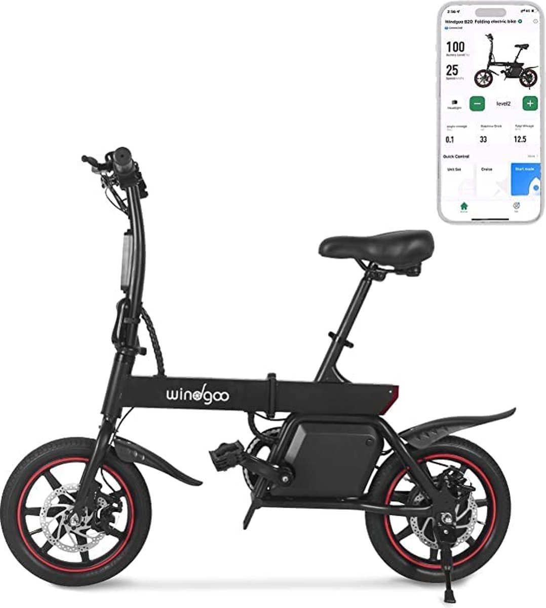 Windgoo B20 V2 - APP IOS Android - Elektrische vouwfiets - E Bike - 7 ...